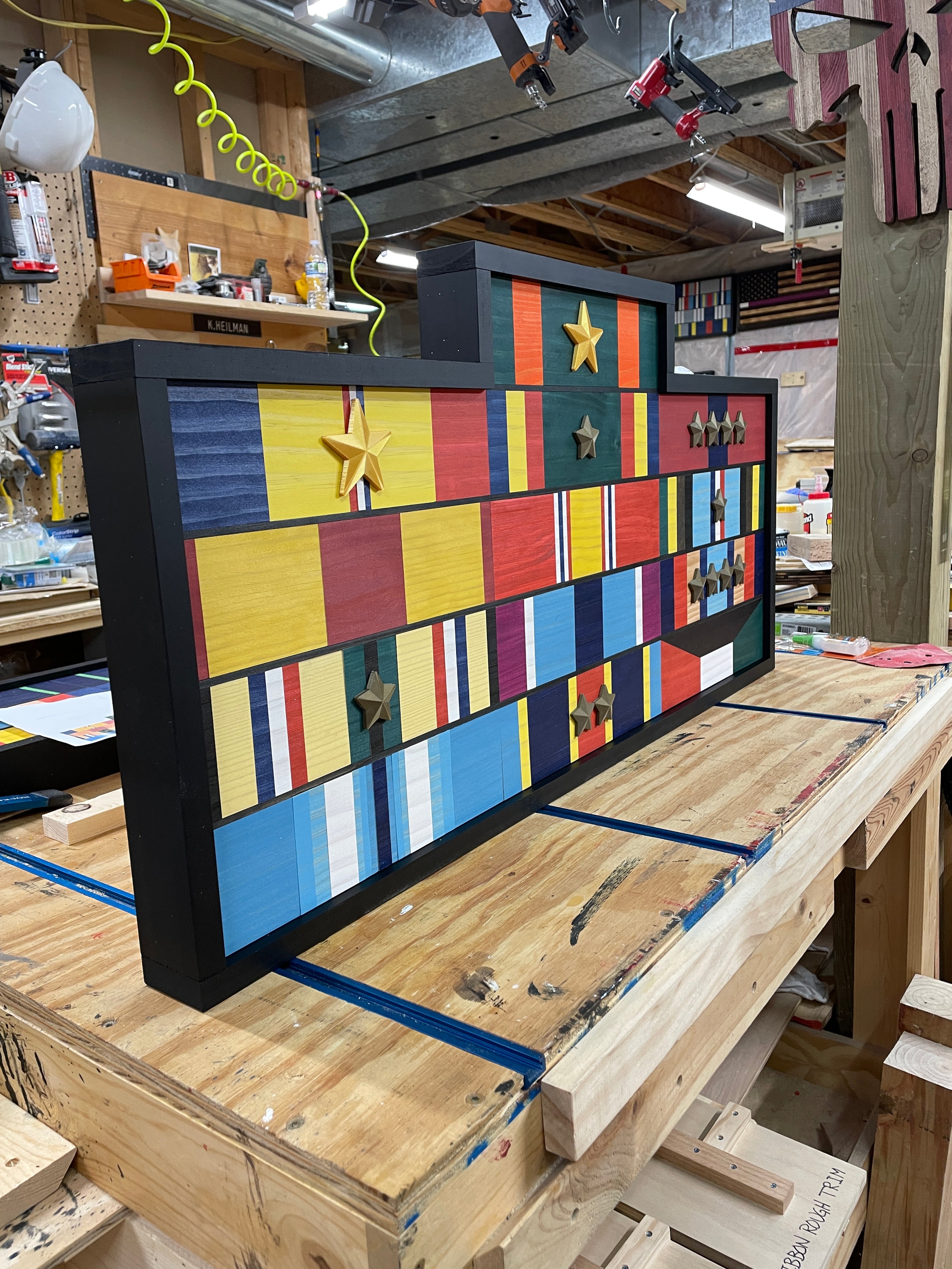 RibbonRax - The ORIGINAL Sequential-grain Wooden Military Ribbon Rack!